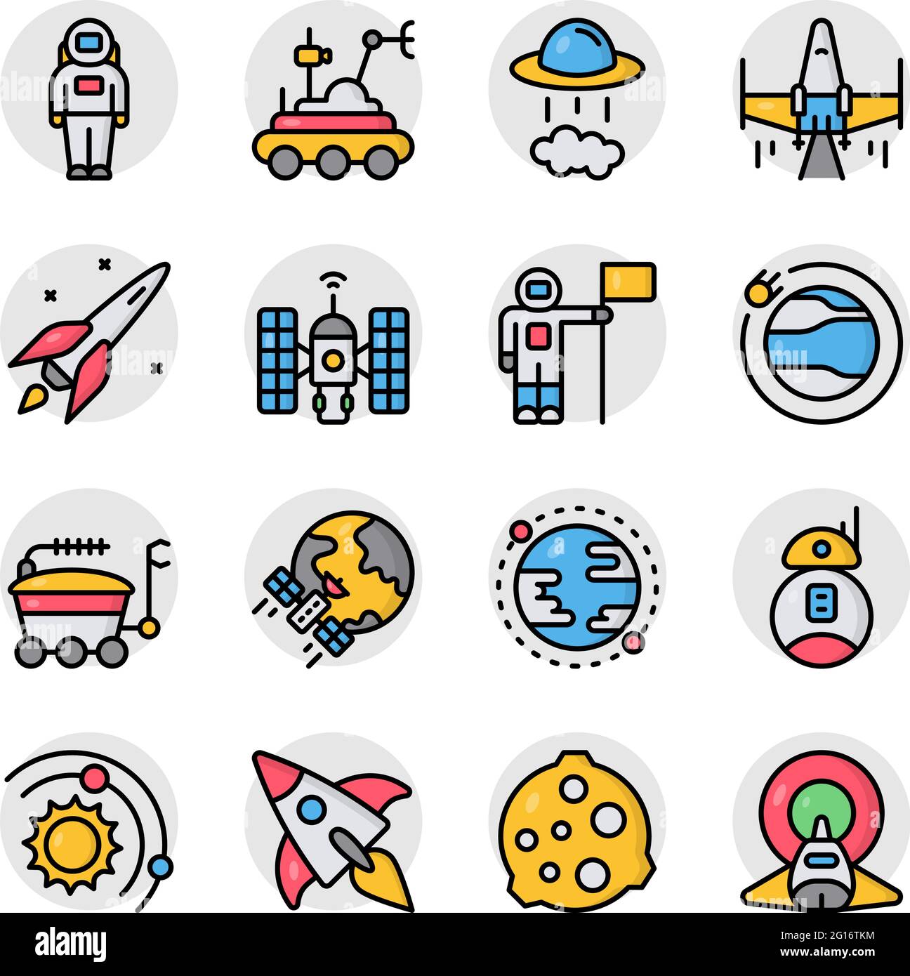 Robot flat icons vector Stock Vector Images - Alamy