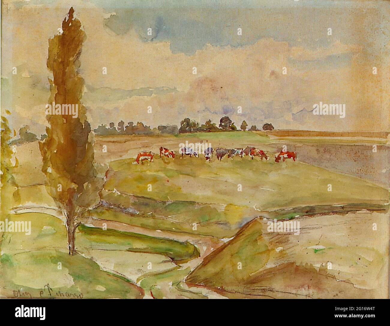 Camille Pissarro - Landscape Osny C 1883 Stock Photo - Alamy