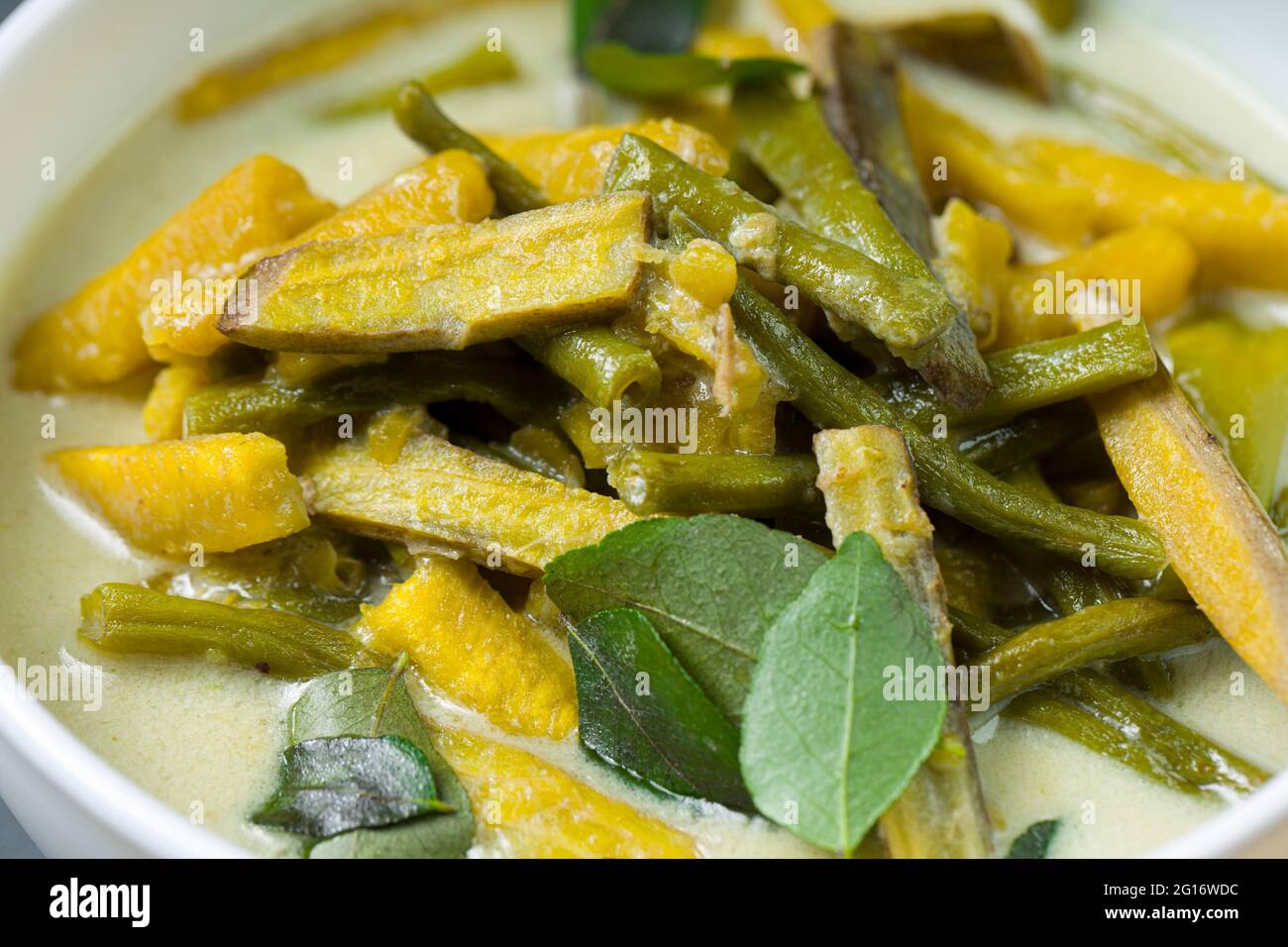 Olan Kerala feast side dish, vegeterian food item made using raw banana ...