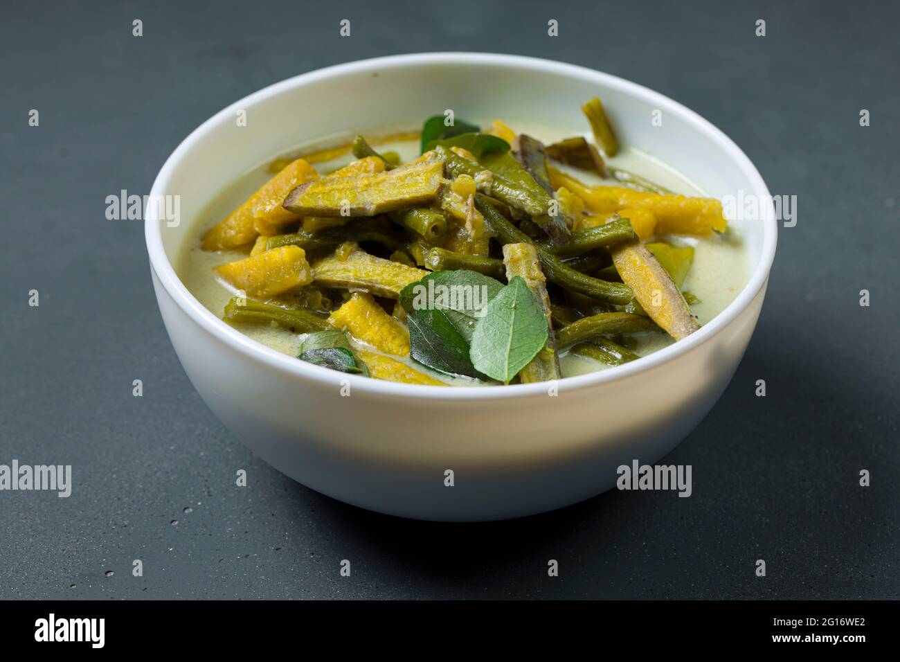 Olan Kerala feast side dish, vegeterian food item made using raw banana ...