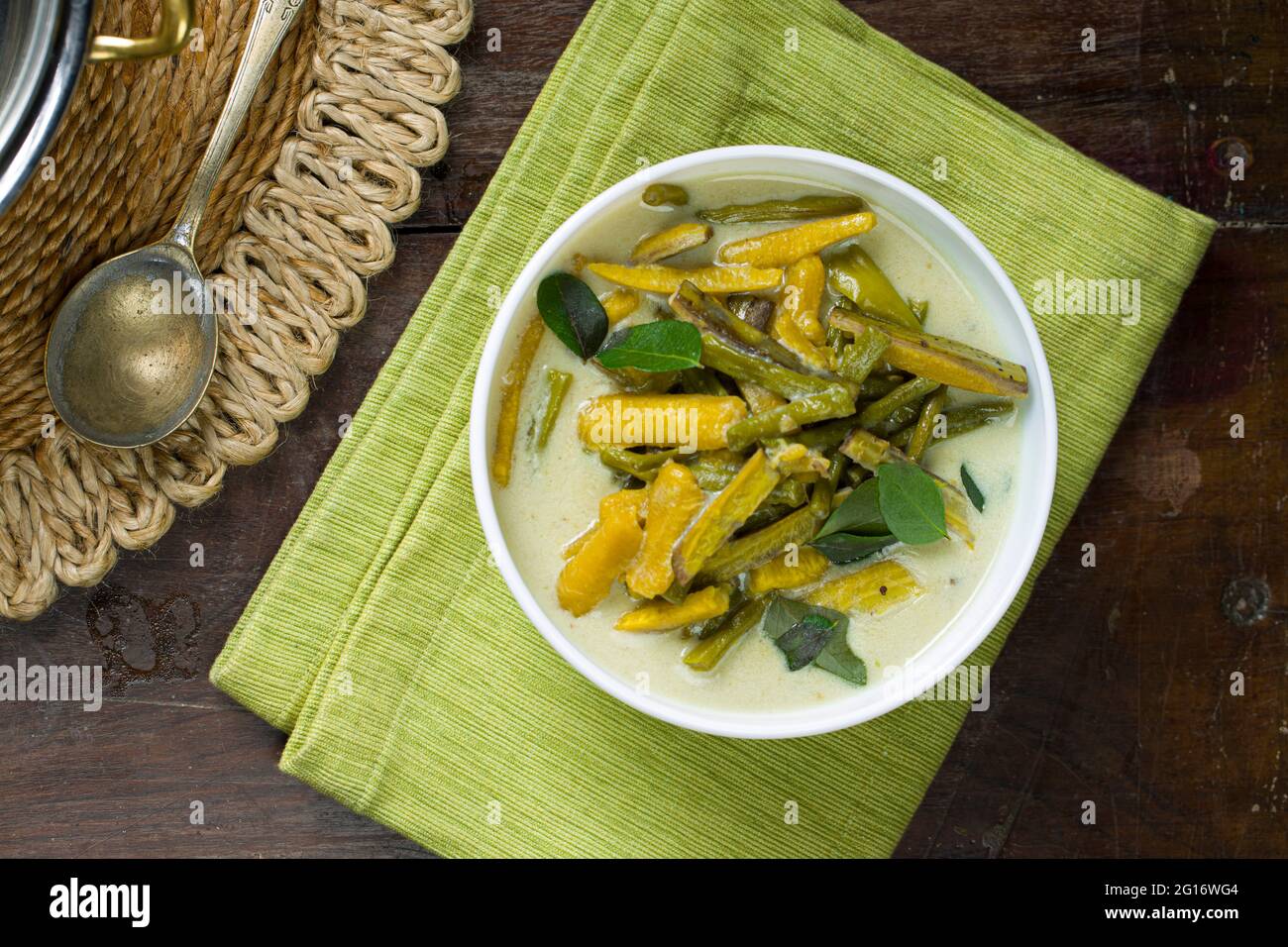 Olan Kerala feast side dish, vegeterian food item made using raw banana ...