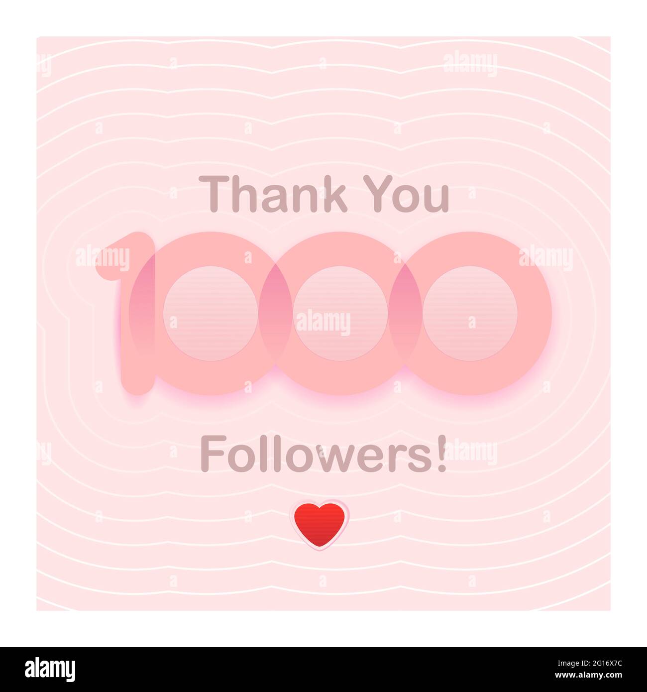 thank you 1000 followers. girly cute piunk congratulation card for ...