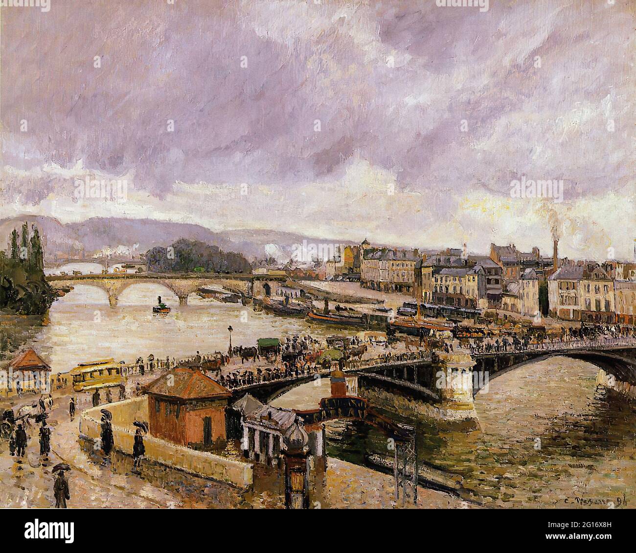 Camille Pissarro - Pont Boieldieu Rouen Rain Effect 1896 Stock Photo ...