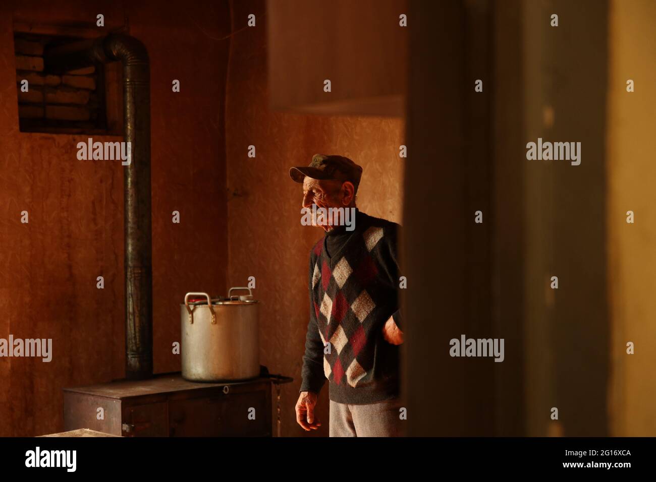 Old men in his house in Georgia Stock Photo - Alamy
