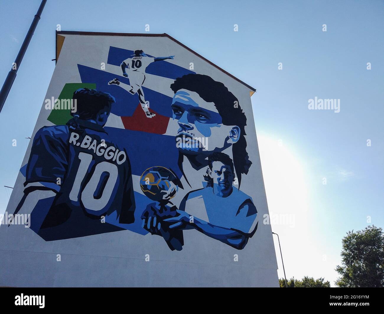 Milan,Italy, june 4 2021 - a new big murales street art is ready to ...