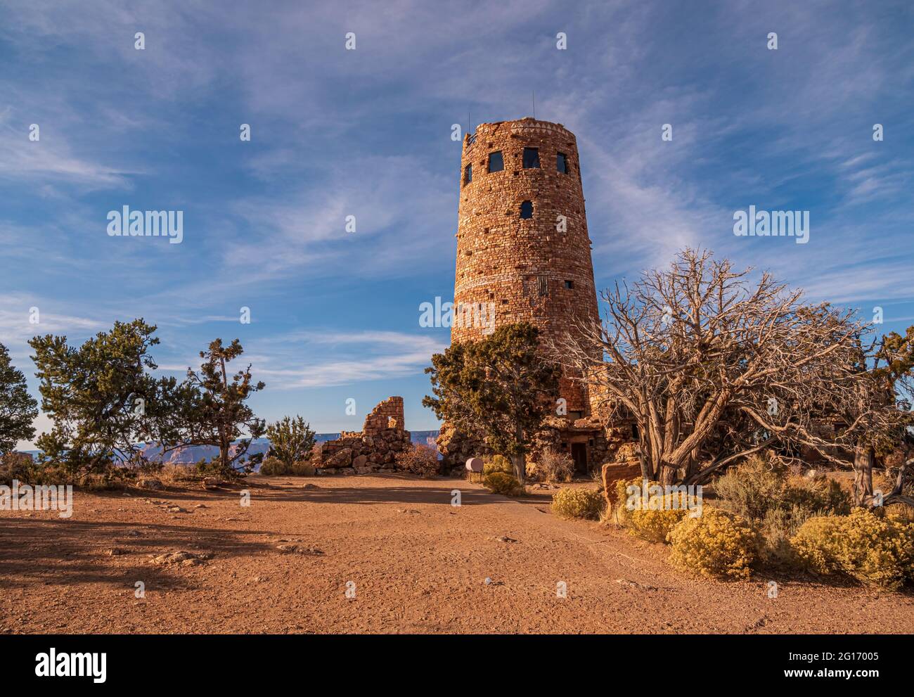 Old Watch Tower at Grand Canyon National Park, Arizona, USA Stock Photo ...