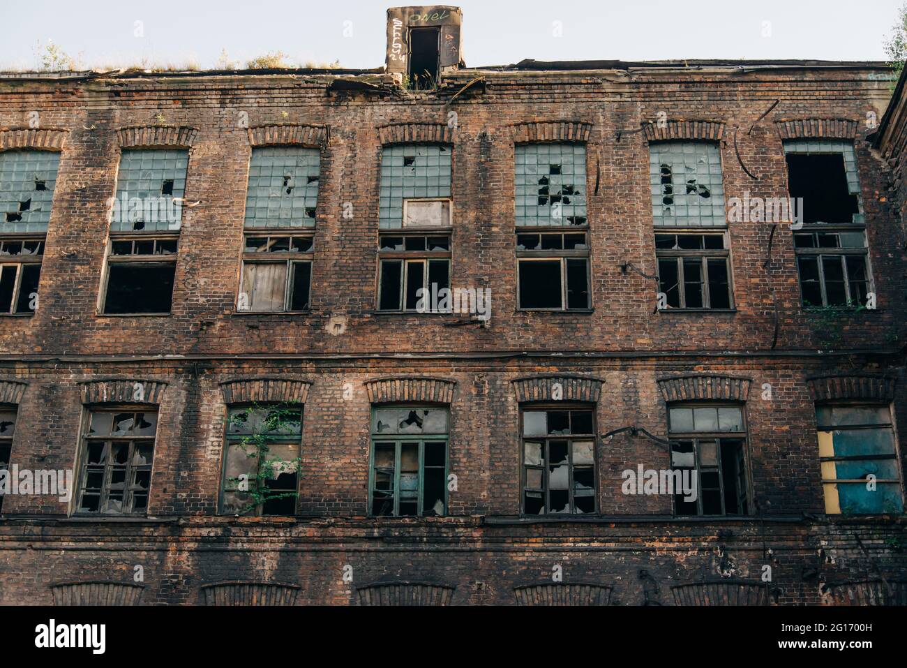 Architectural elements of the abandoned factory 'Red Triangle' Stock ...
