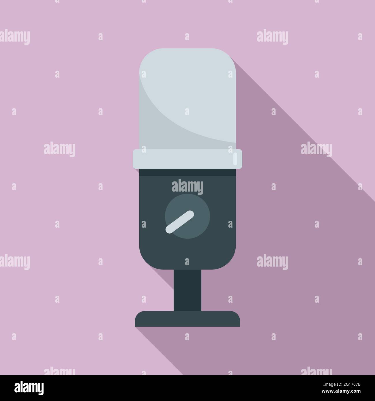 Podcast microphone icon, flat style Stock Vector Image & Art - Alamy