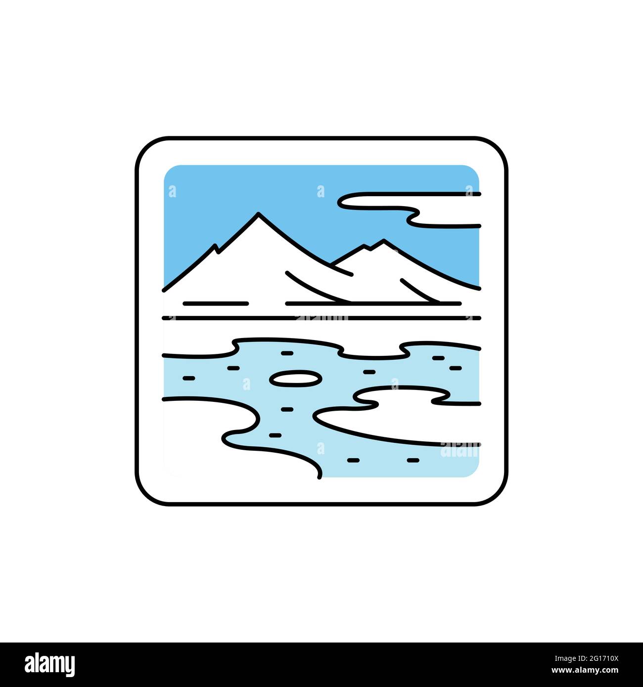 Arctic Landscape Color Line Icon Isolated Vector Element Outline Pictogram For Web Page