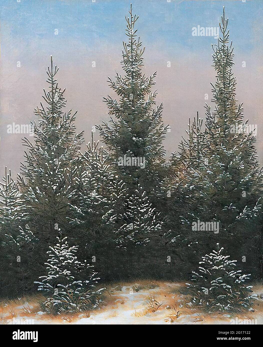 Caspar David Friedrich - Fir Trees Snow 1828 Stock Photo - Alamy