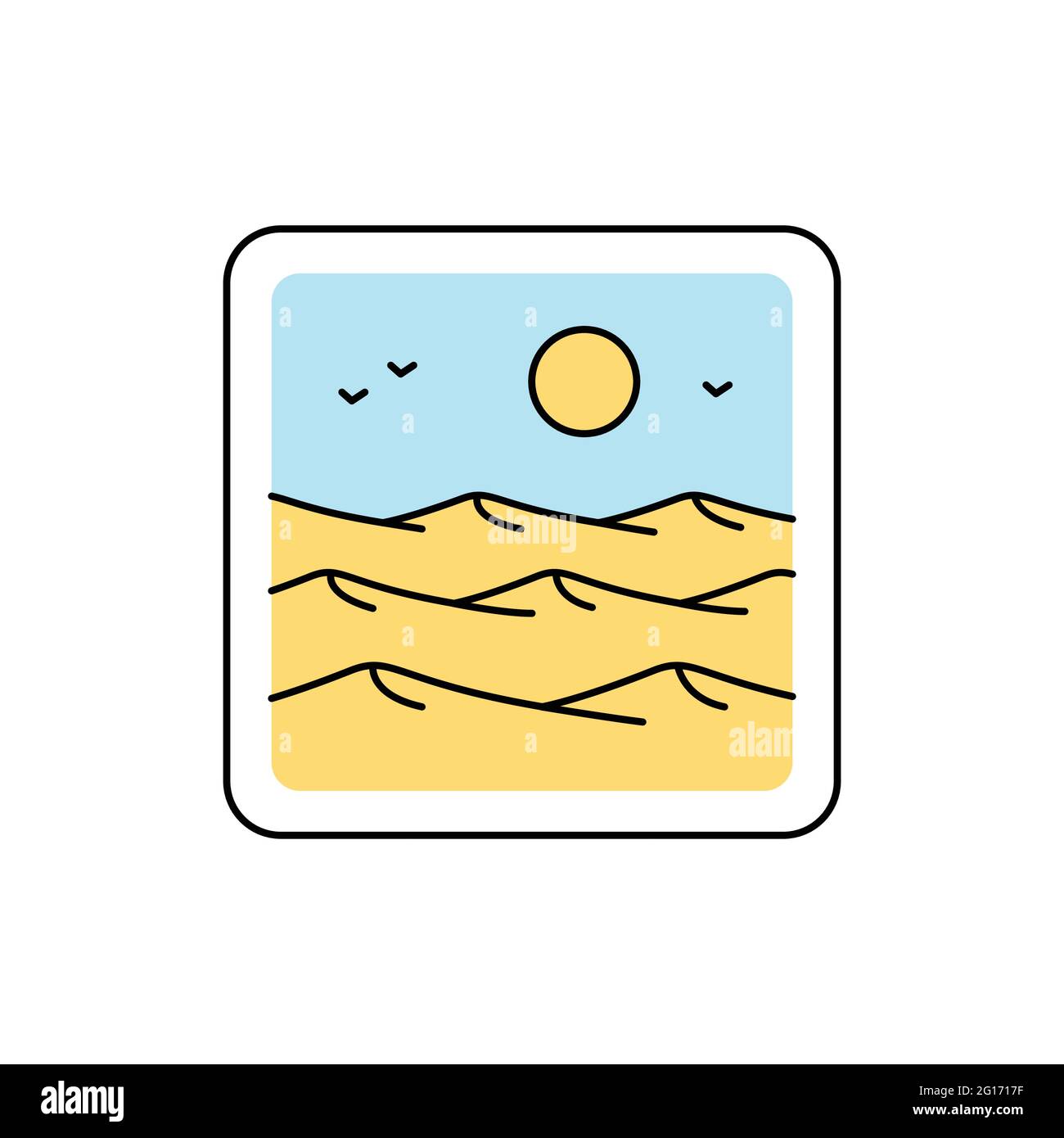 Desert color line icon. Isolated vector element. Outline pictogram for ...