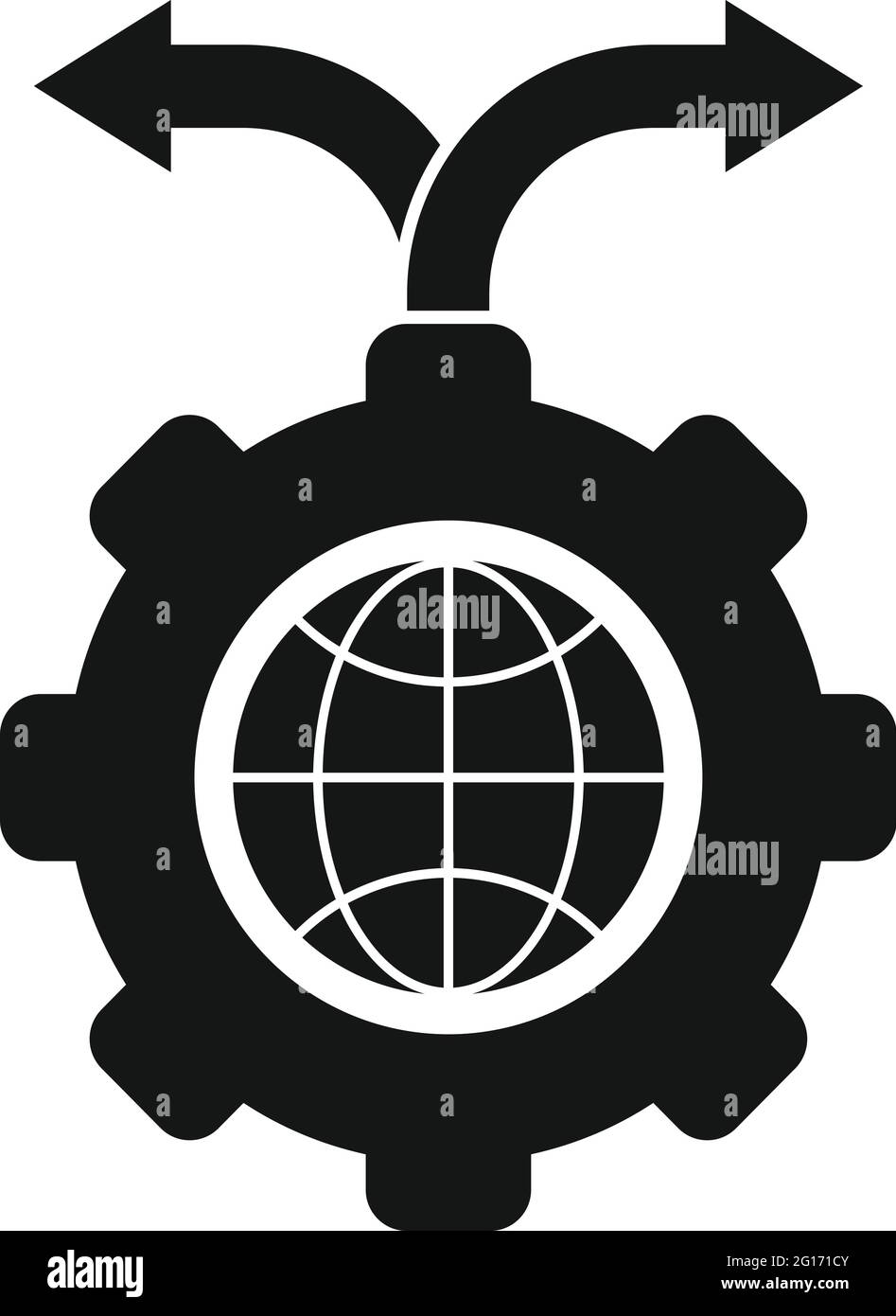 Outsource global direction icon, simple style Stock Vector Image & Art ...