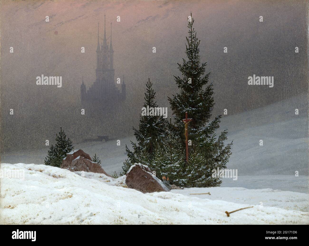 Caspar David Friedrich - winter landscape 01 Stock Photo - Alamy