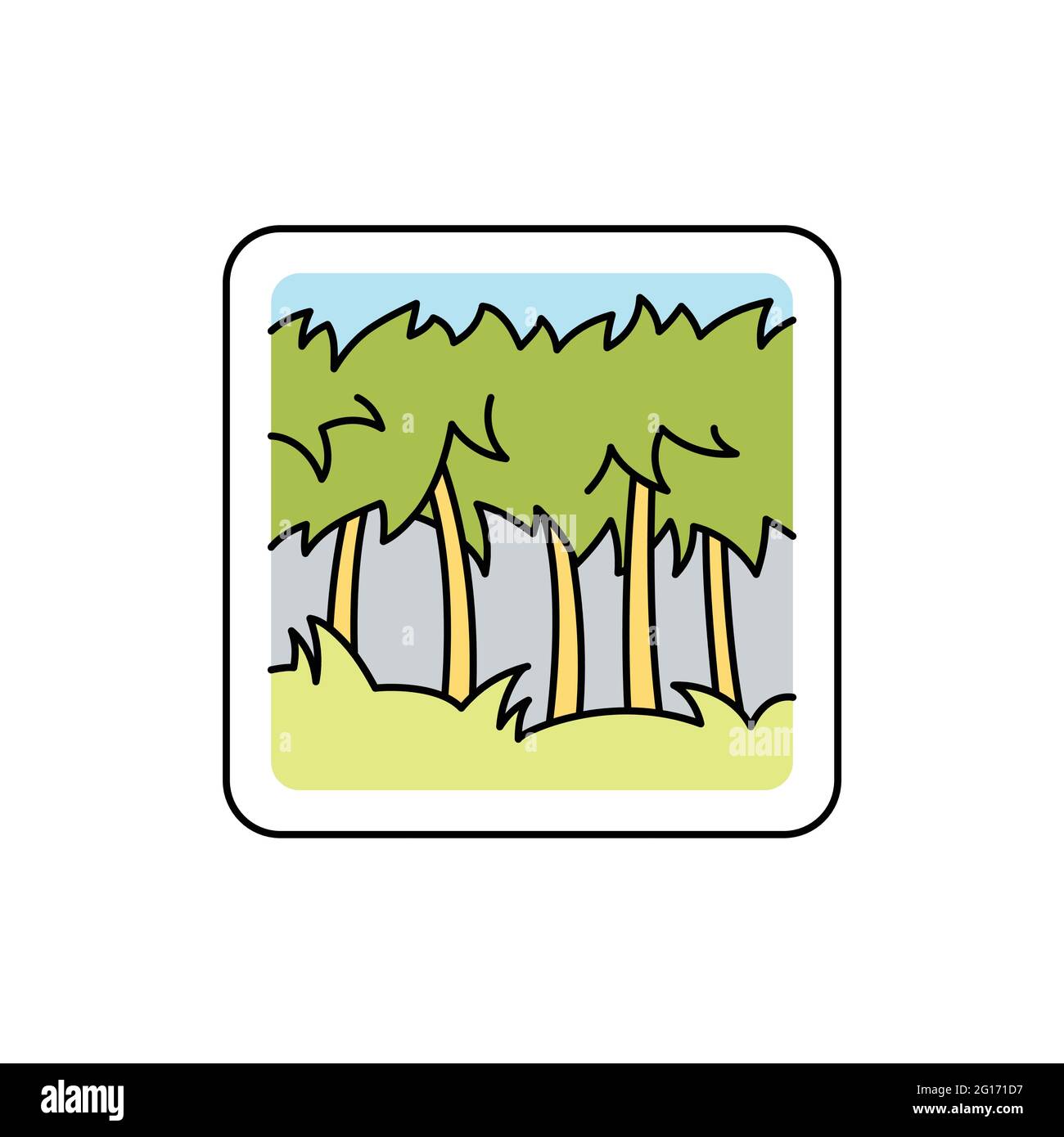 Tropical forest color line icon. Isolated vector element. Outline ...