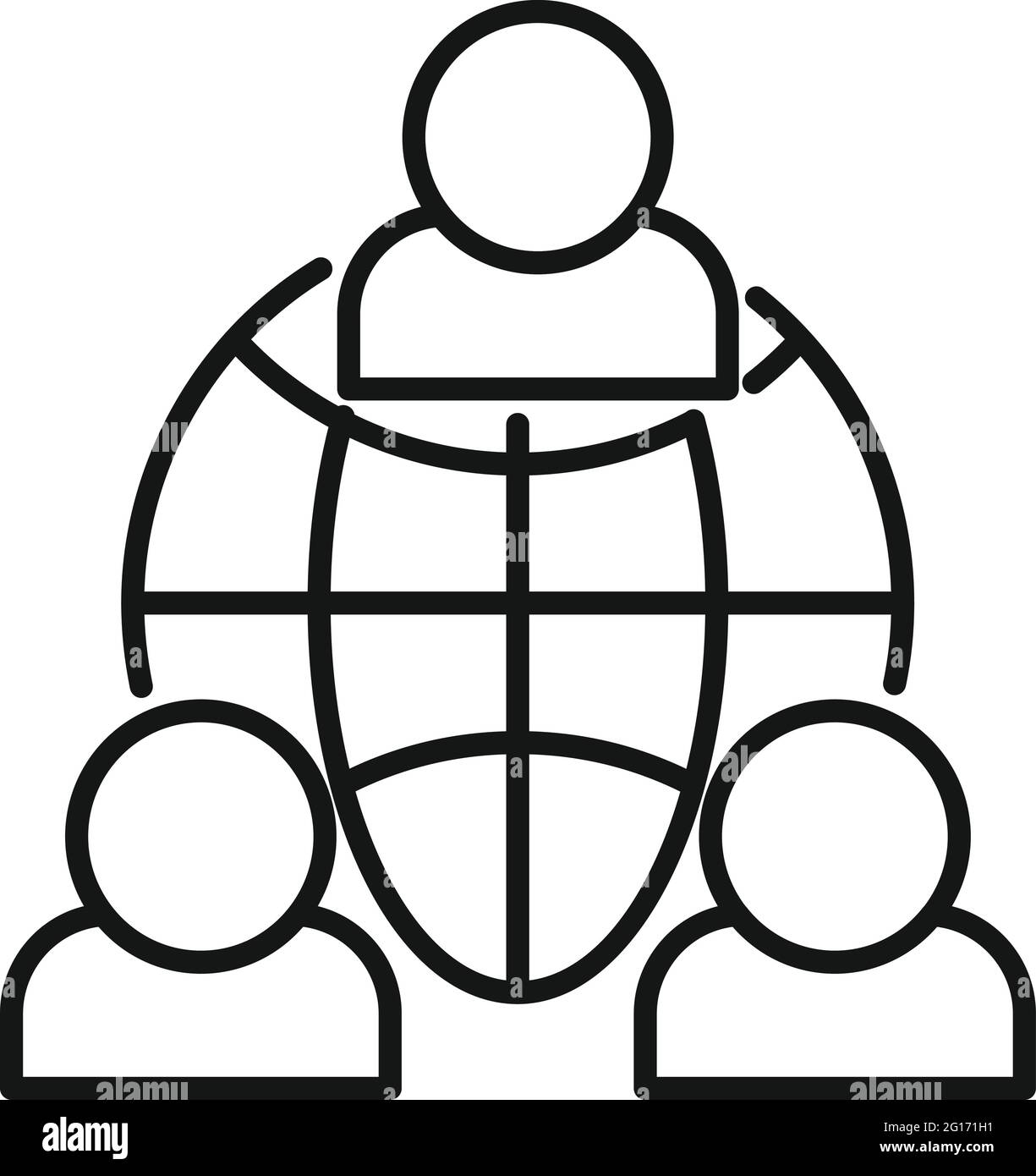 Outsource global network icon, outline style Stock Vector Image & Art ...