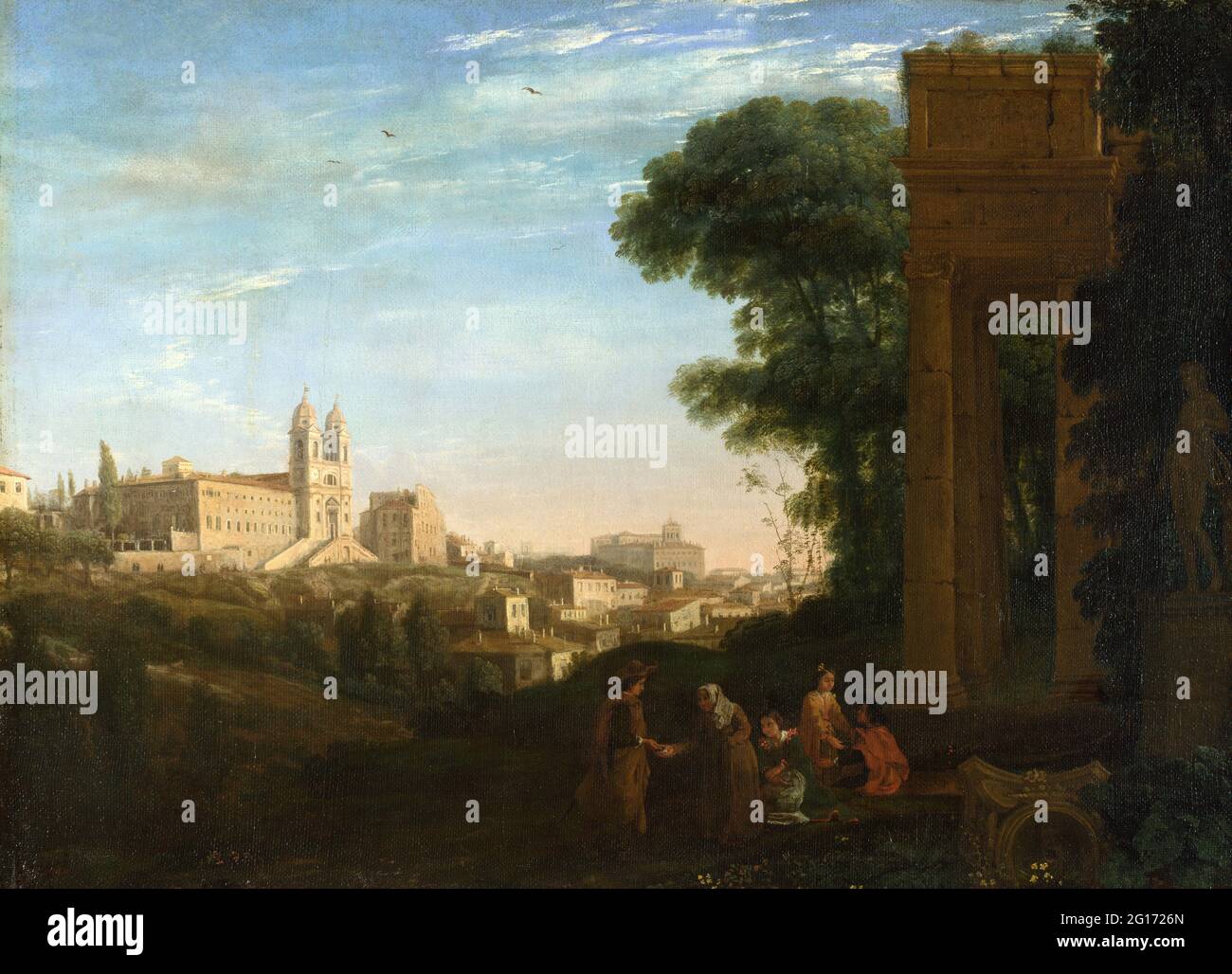 Claude Lorrain - a View in Rome Stock Photo - Alamy