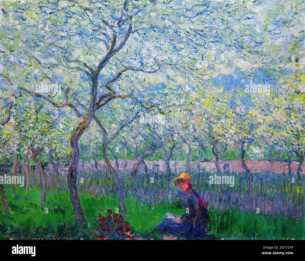 Claude monet painting orchard hi-res stock photography and images - Alamy