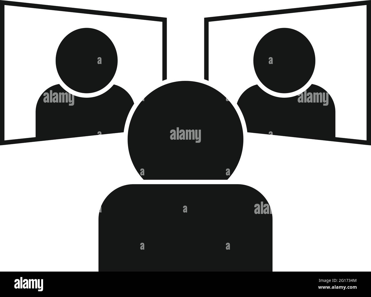 Meeting desktop icon simple Black and White Stock Photos & Images - Alamy