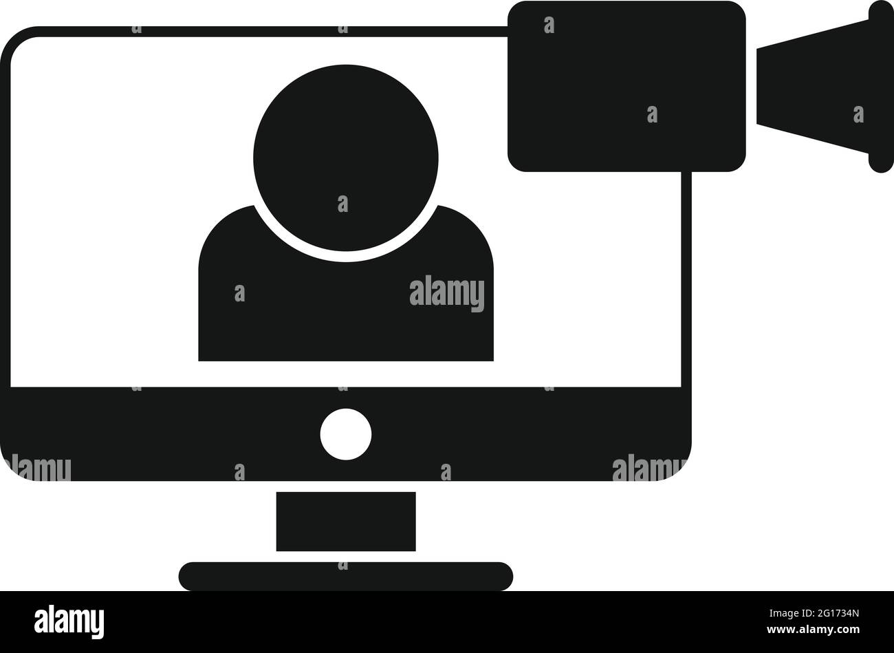 Monitor video call icon, simple style Stock Vector Image & Art - Alamy