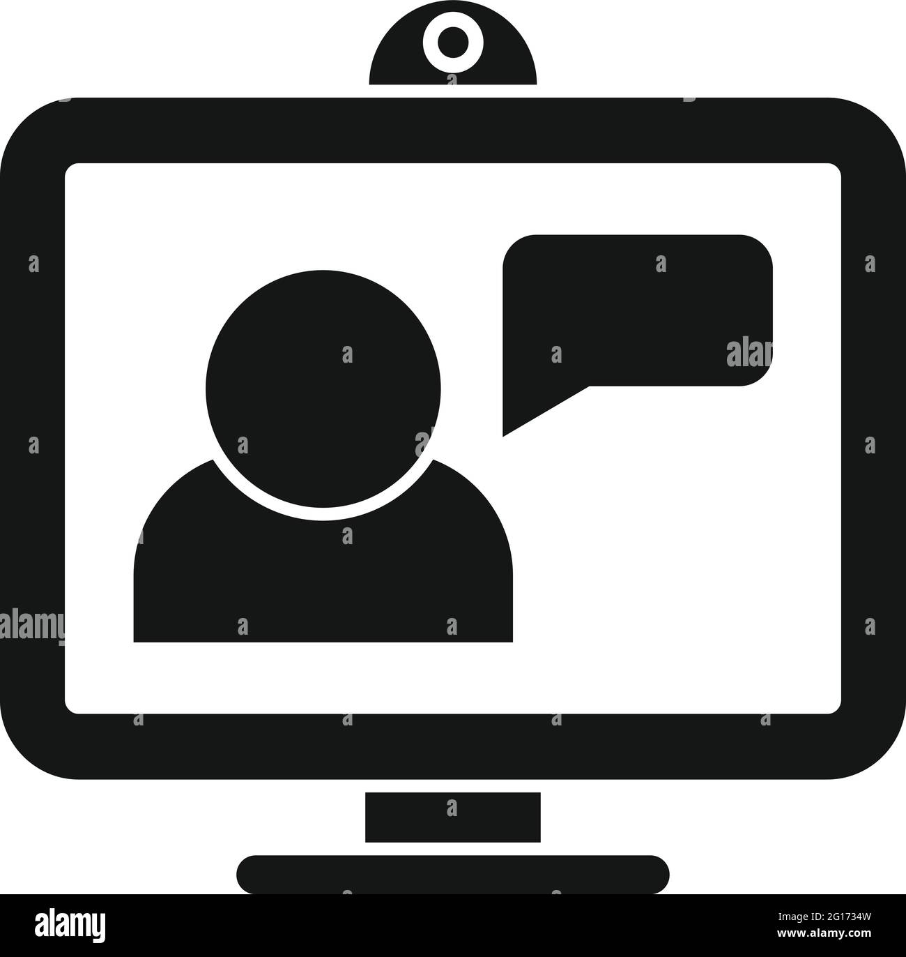 Computer video call icon, simple style Stock Vector Image & Art - Alamy