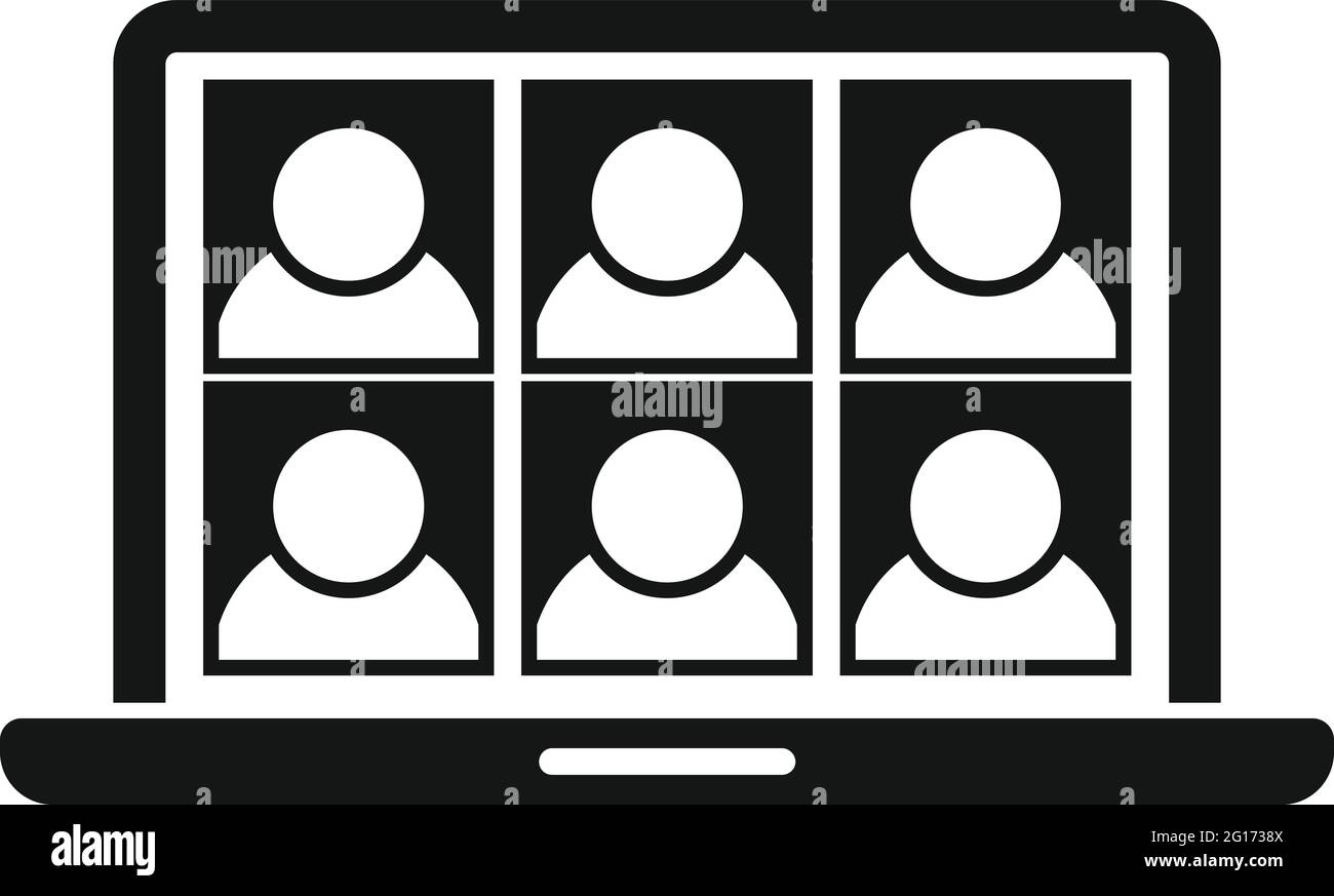 Laptop group video call icon, simple style Stock Vector Image & Art - Alamy