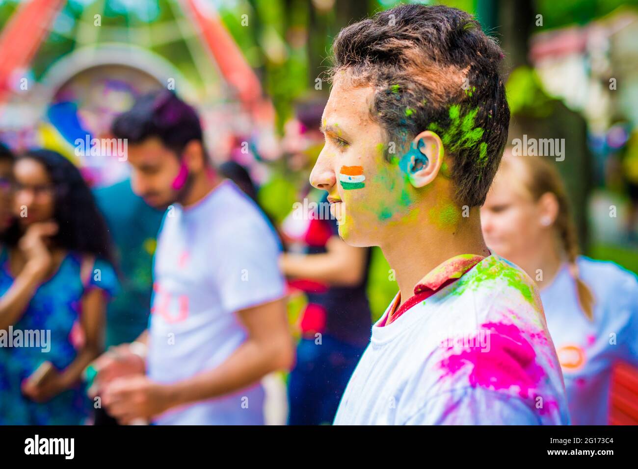 Holi color fest celebrating Stock Photo - Alamy