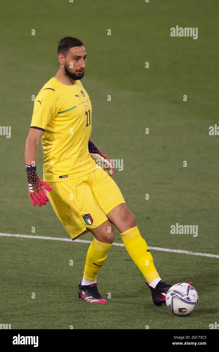 Bologna, Italy, 4th June 2021. Gianluigi Donnarumma of Italy during the ...