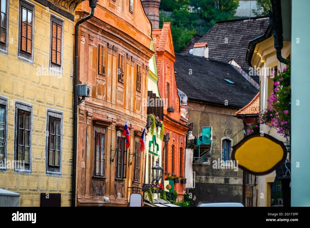 Czech flags on building Stock Photo - Alamy