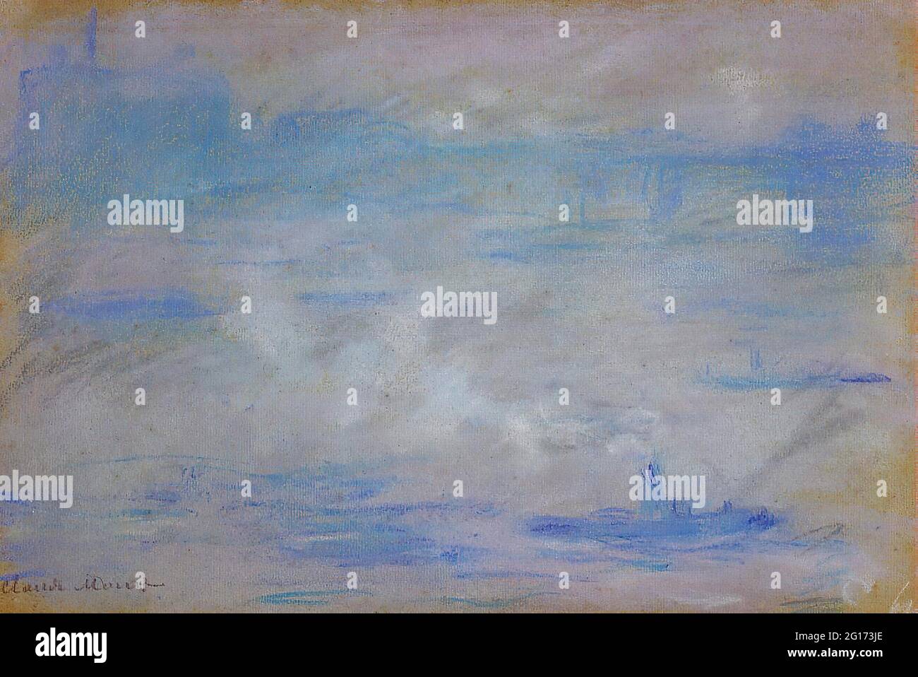 Claude Monet - Boats Thames Fog Effect 1901 Stock Photo - Alamy