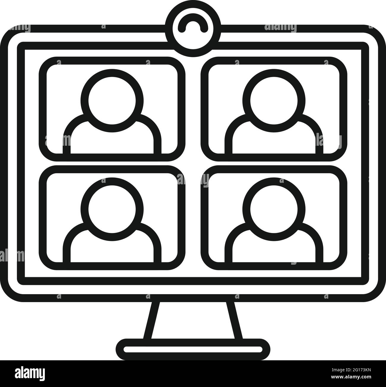 Friends video call icon, outline style Stock Vector Image & Art - Alamy