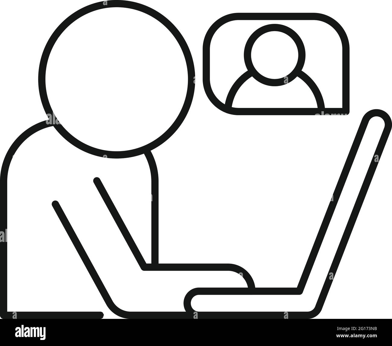 Calling line icon outline Cut Out Stock Images & Pictures - Alamy