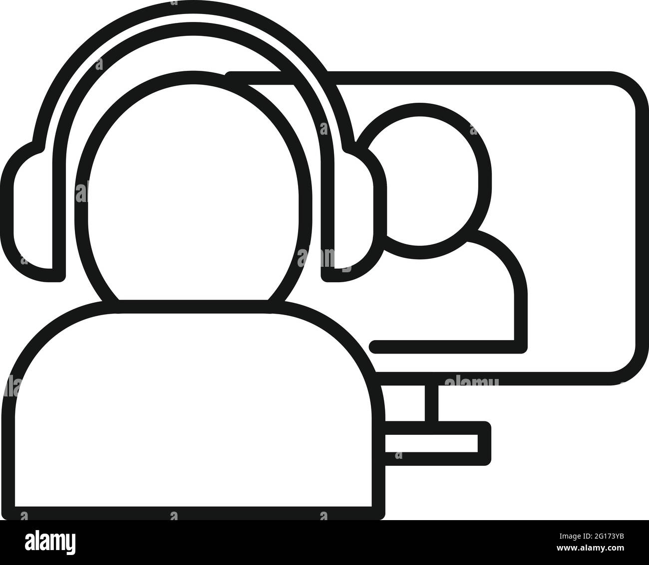 Pc video call icon, outline style Stock Vector Image & Art - Alamy