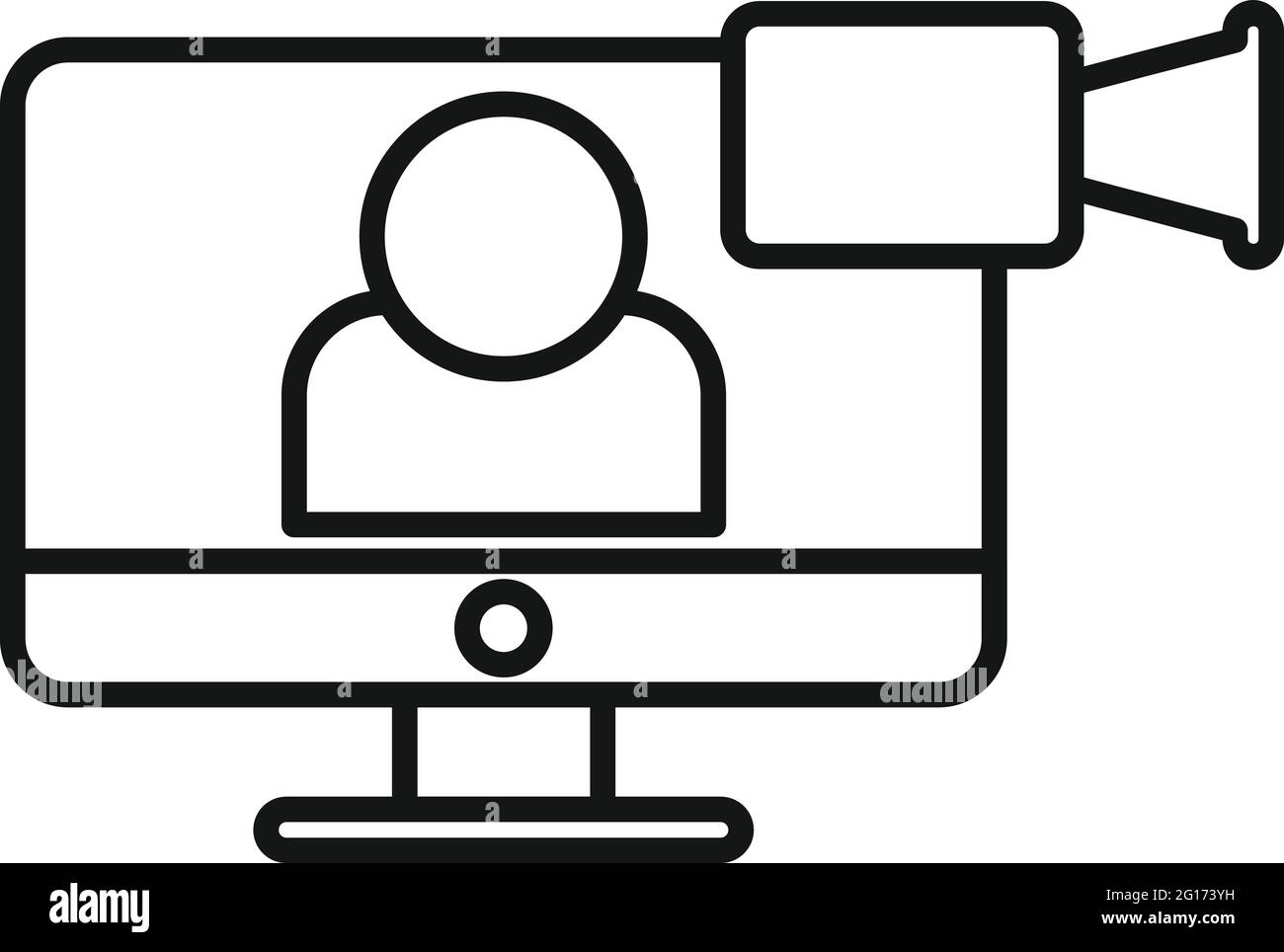 Monitor video call icon, outline style Stock Vector Image & Art - Alamy
