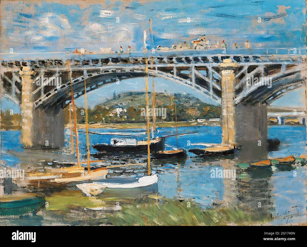 Claude Monet - Bridge over Seine 1874 Stock Photo - Alamy