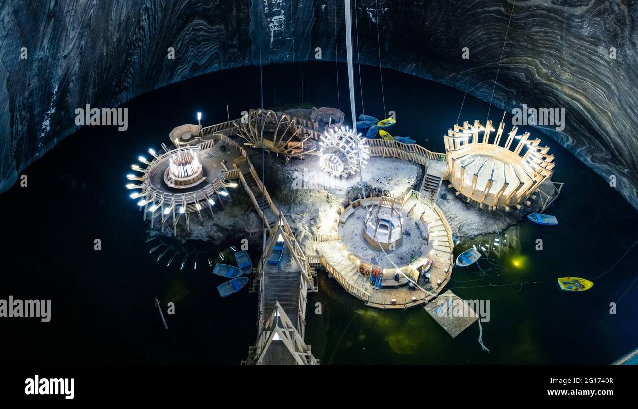 Salt mine in Romania Stock Photo - Alamy