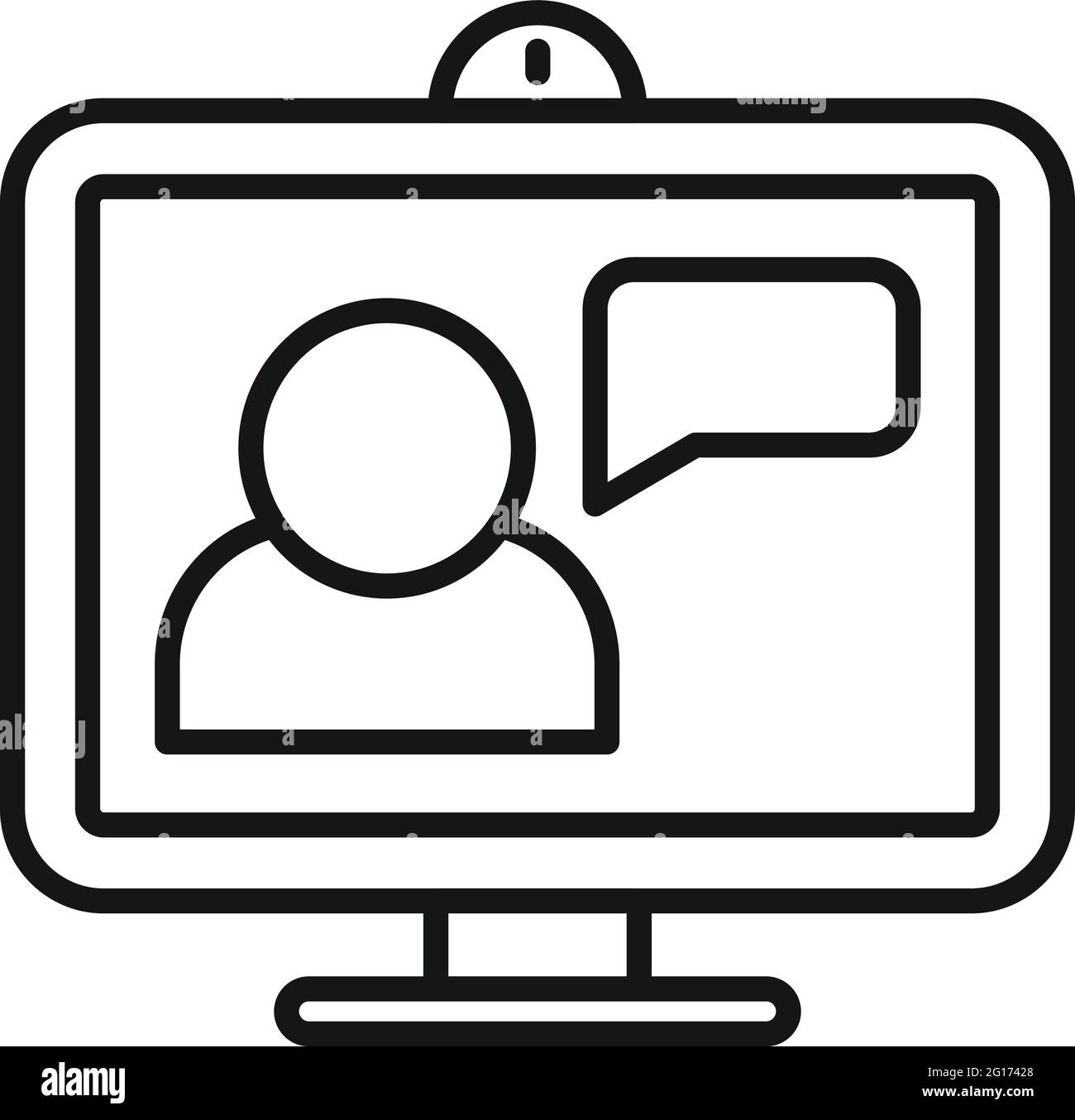 Computer video call icon, outline style Stock Vector Image & Art - Alamy