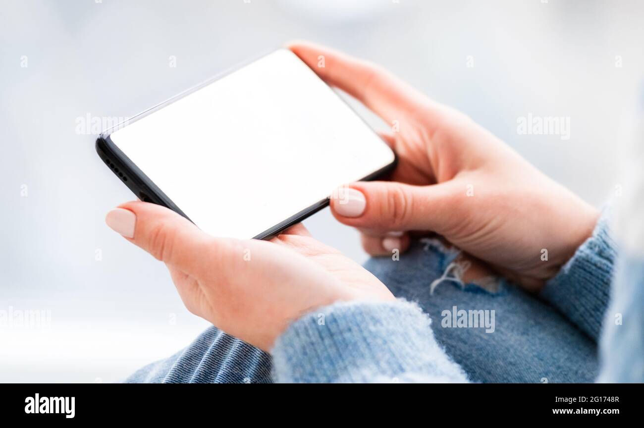 Phone with active screen Stock Photo - Alamy