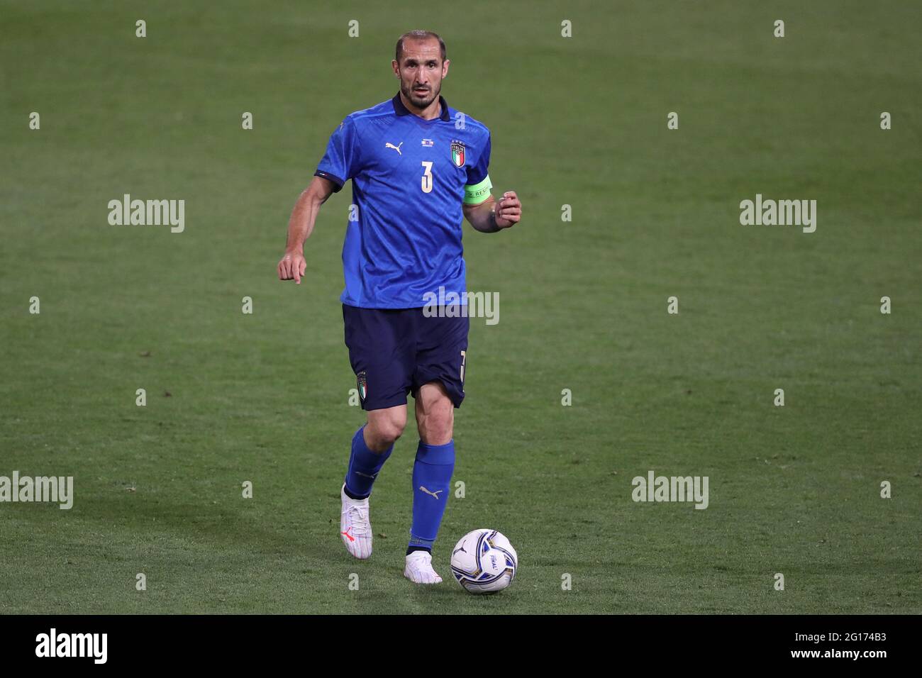 Bologna, Italy, 4th June 2021. Giorgio Chiellini of Italy during the ...