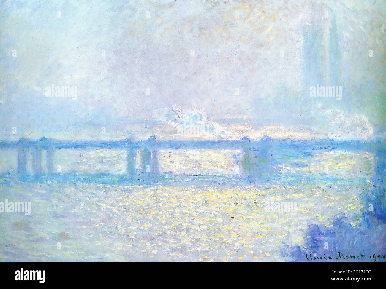 Claude Monet - Charing Cross Bridge Overcast Weather 1900 Stock Photo ...