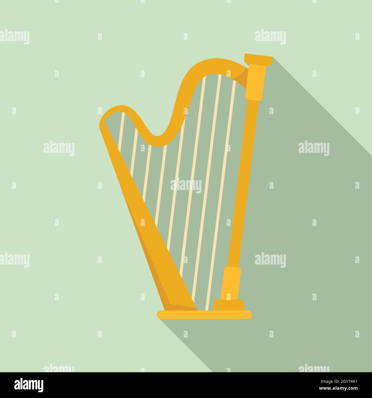Harp instrument icon, flat style Stock Vector Image & Art - Alamy