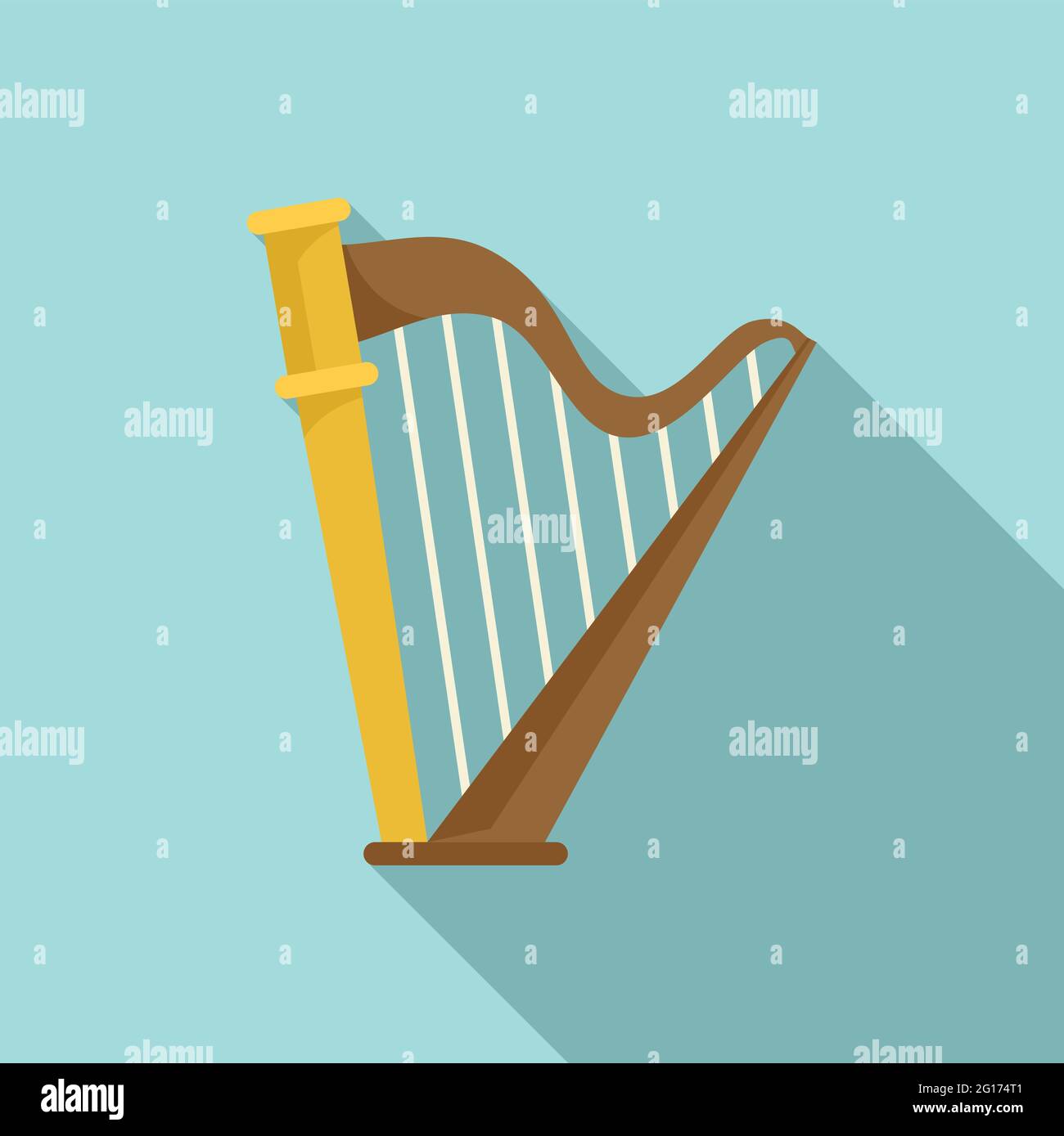 Harp art icon, flat style Stock Vector Image & Art - Alamy
