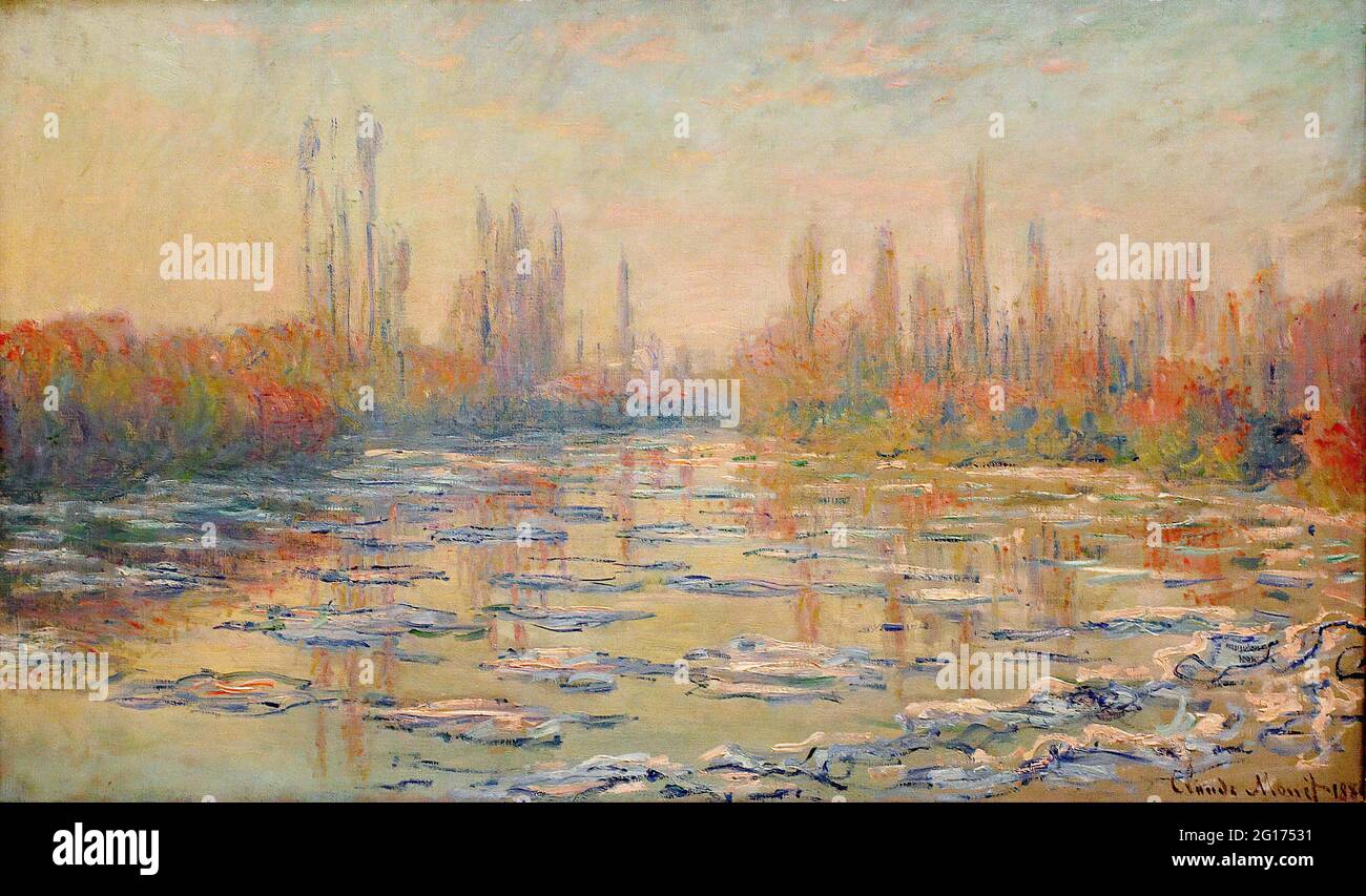 Claude Monet - Floating Ice Seine 02 1880 Stock Photo - Alamy