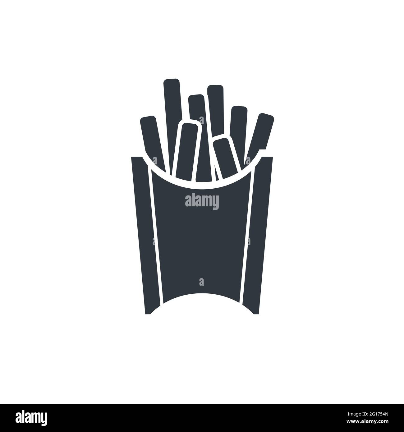 Tasty fast food, fries simple black icon on white Stock Vector Image ...