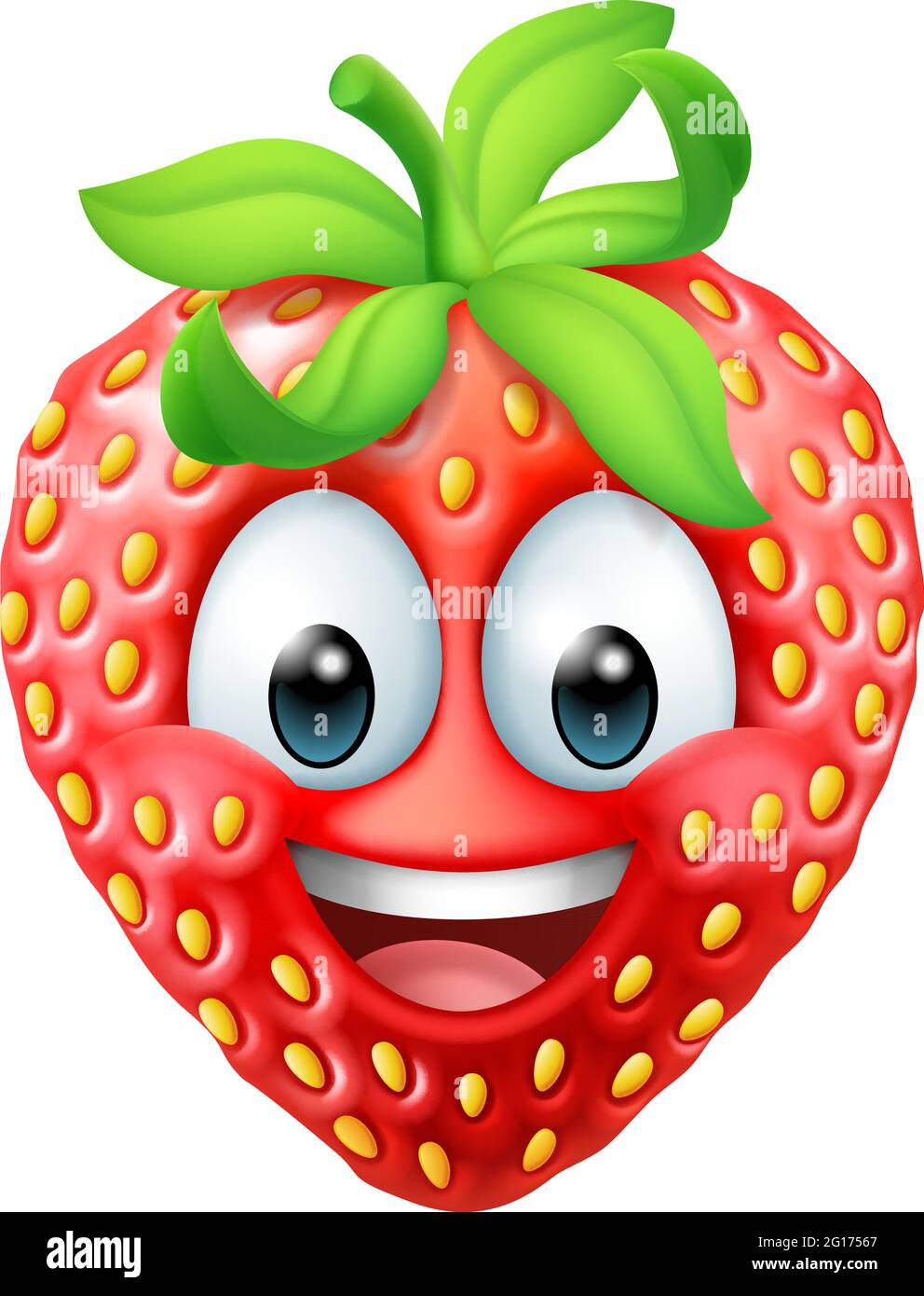 Strawberry Cartoon Emoticon Emoji Mascot Icon Stock Vector Image & Art ...