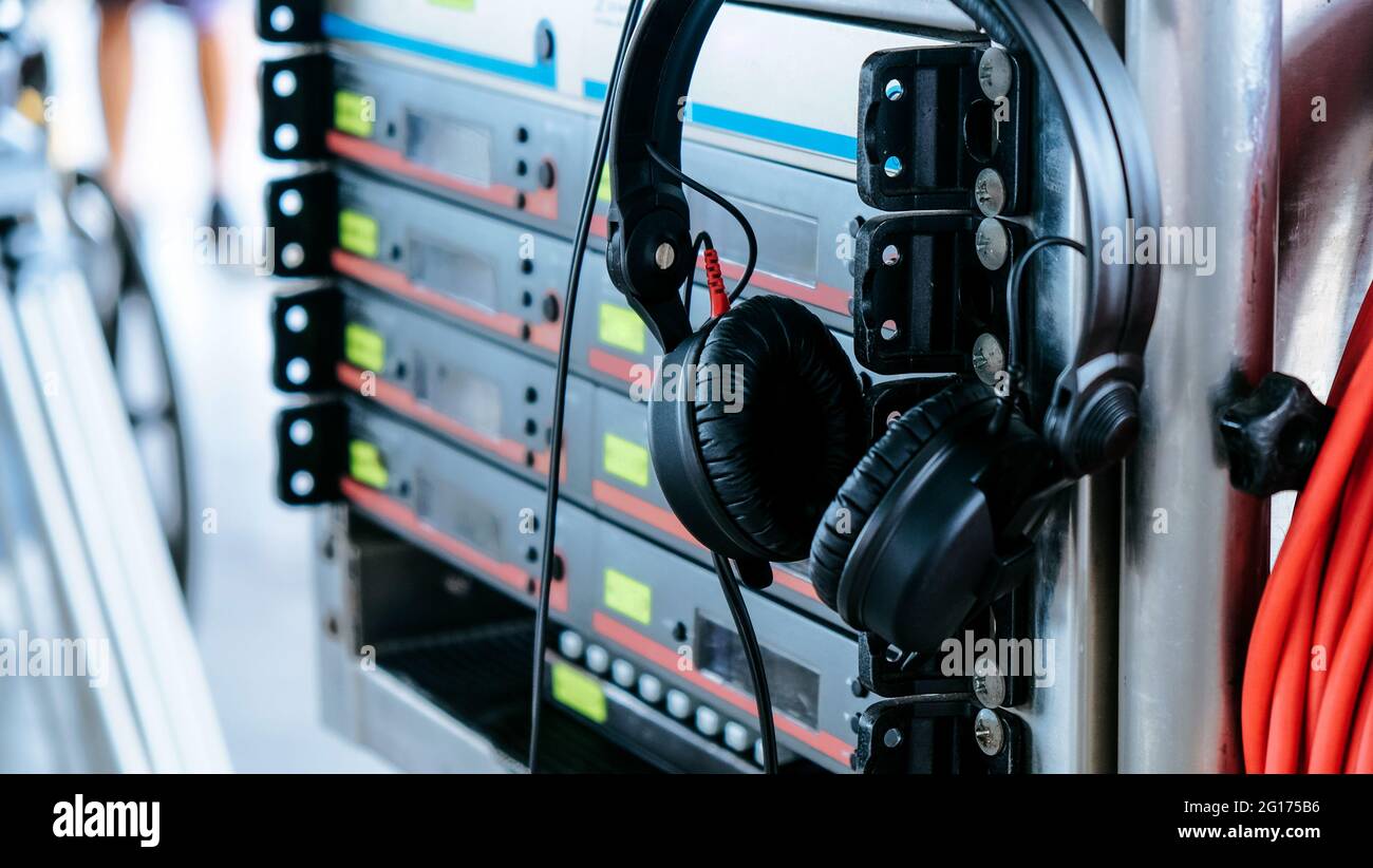 Image of Headphones for Sound Recorder, professional film crew ...