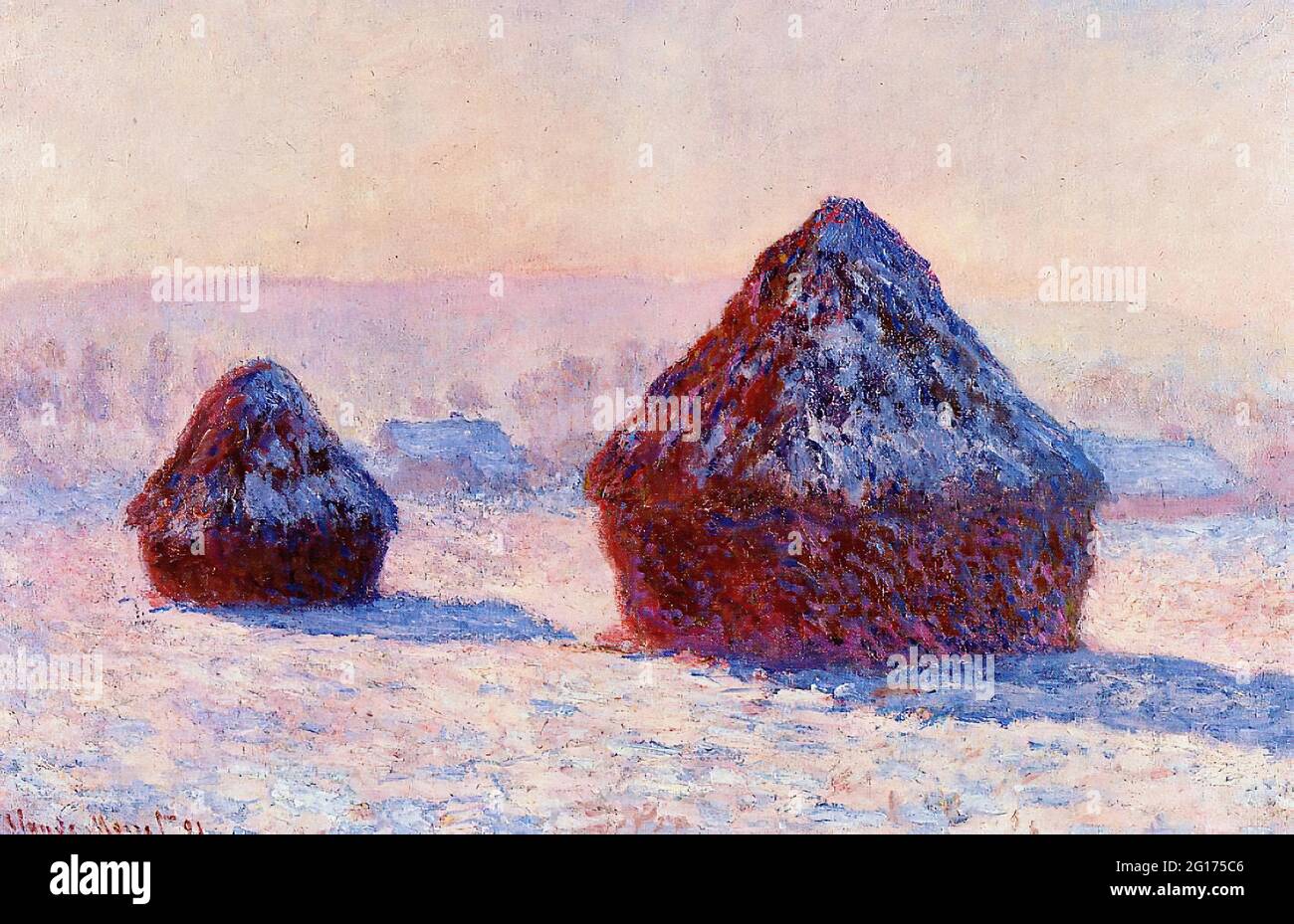 Claude Monet - Grainstacks Morning Snow Effect 1891 Stock Photo - Alamy