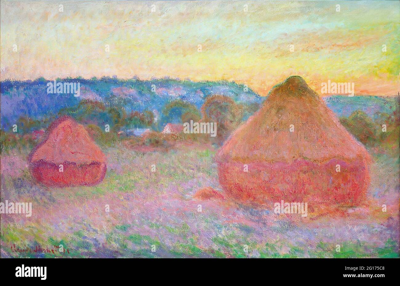 Claude Monet - Grainstacks End Day Autumn 1891 Stock Photo - Alamy