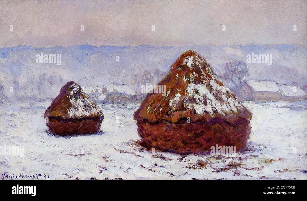 Claude Monet - Grainstacks Snow Effect 1891 Stock Photo - Alamy