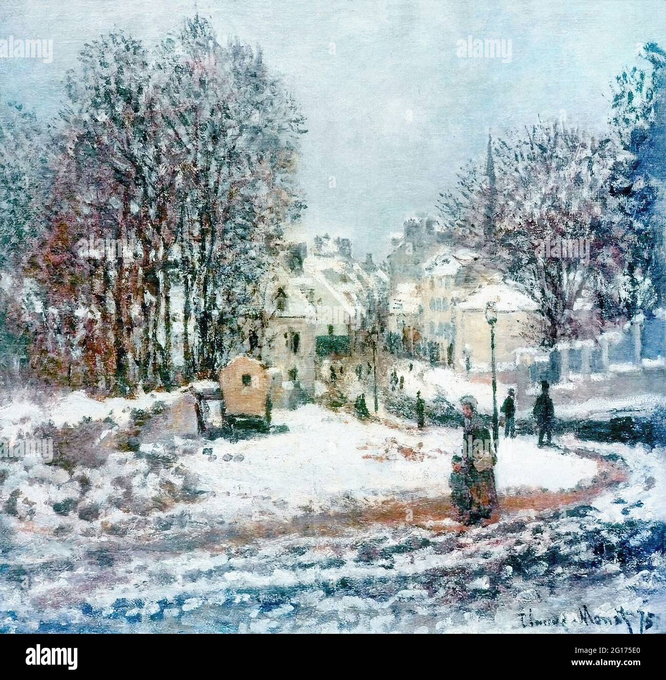 Claude Monet - Grand Street Entering Argenteuil Winter 1885 Stock Photo ...