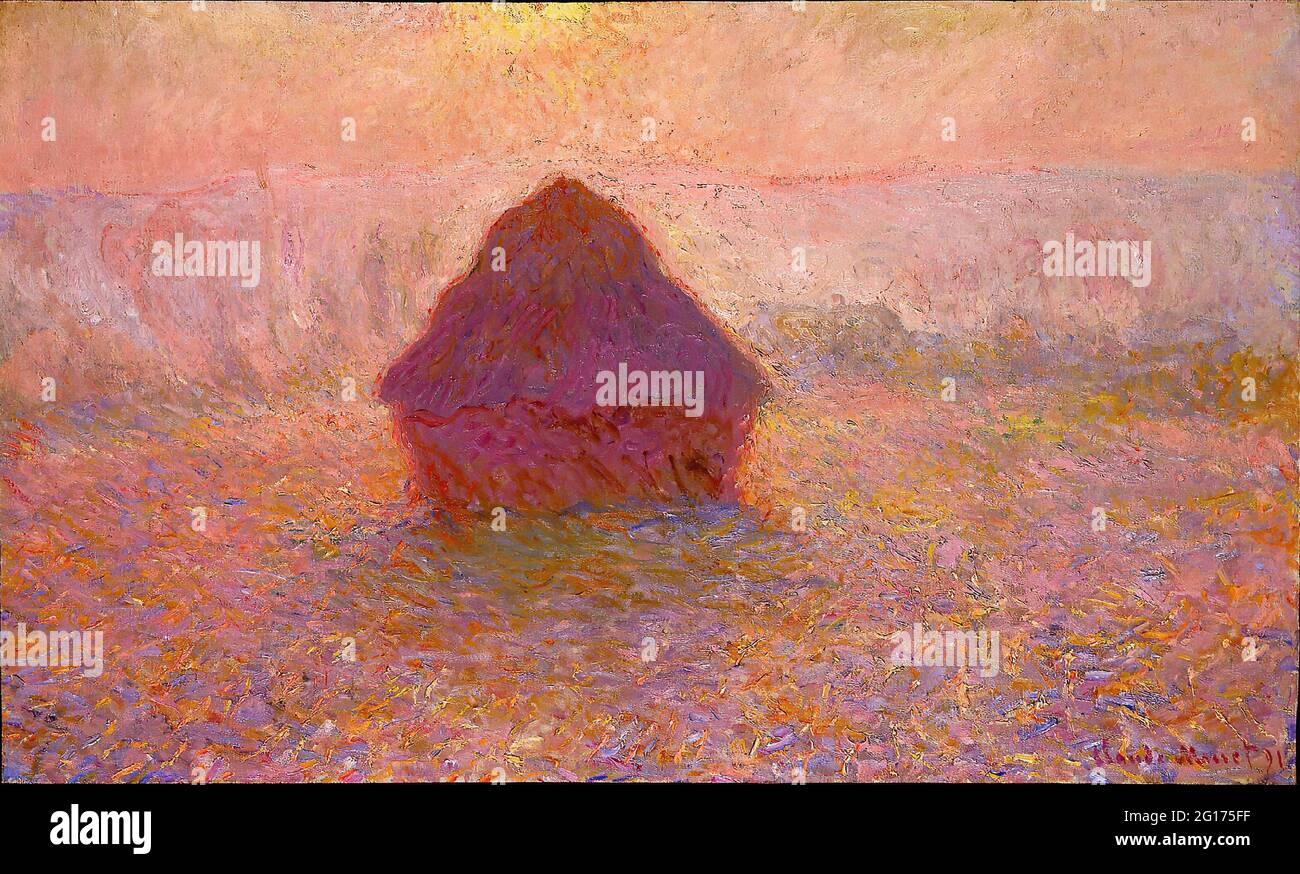 Claude Monet - Haystacks Sun Mist 1891 Stock Photo - Alamy
